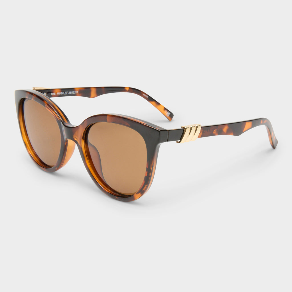 The Muse Tort Female Round Sunglasses | Le Specs