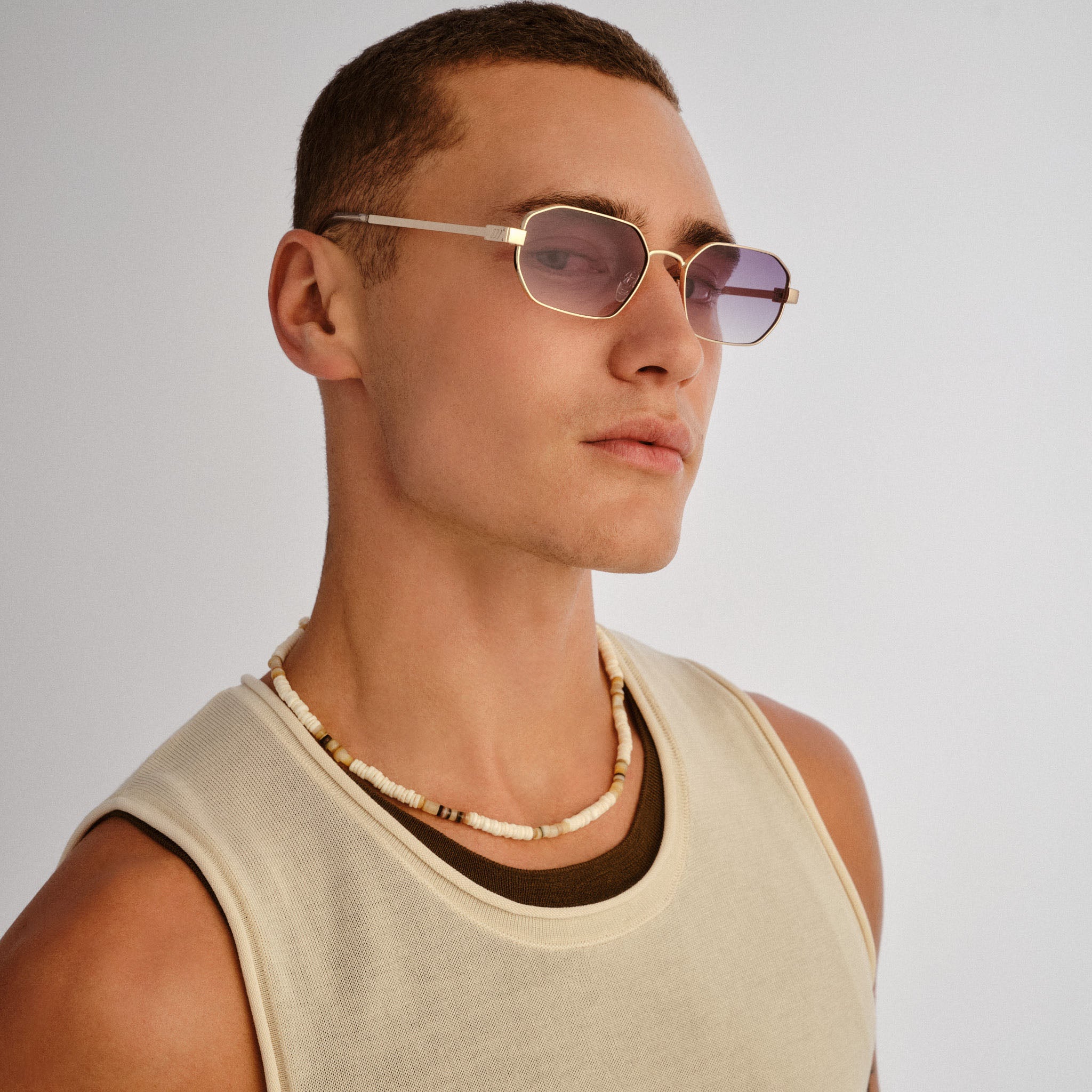 Mythic Gold Uni-Sex Square Sunglasses | Le Specs