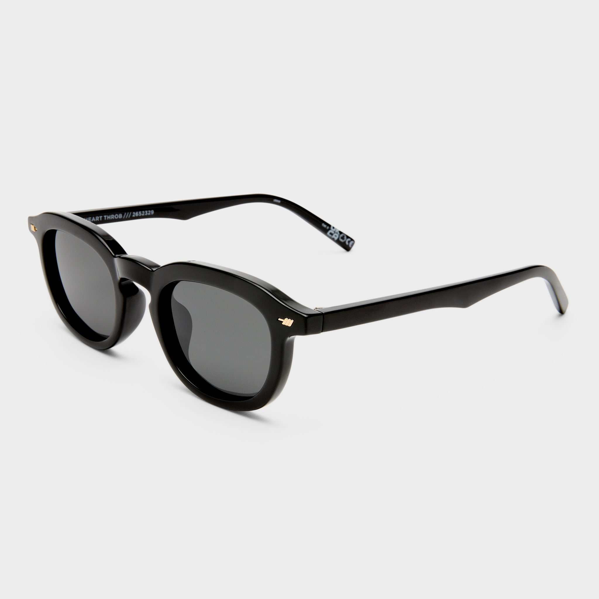Heart Throb Black Uni-Sex Round Sunglasses | Le Specs