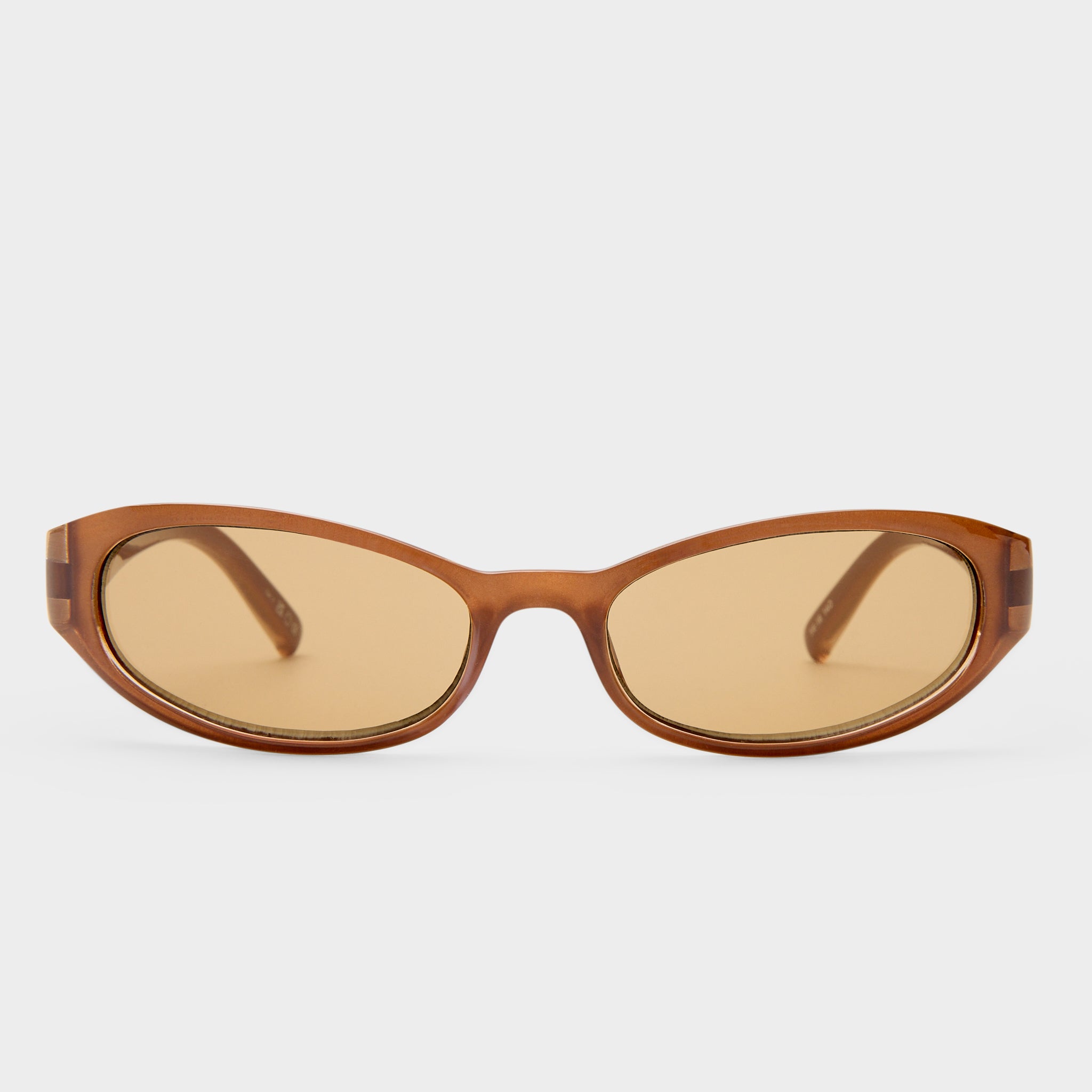 Popalicious Wide Fit Pearl Caramel Female Oval Sunglasses | Le Specs