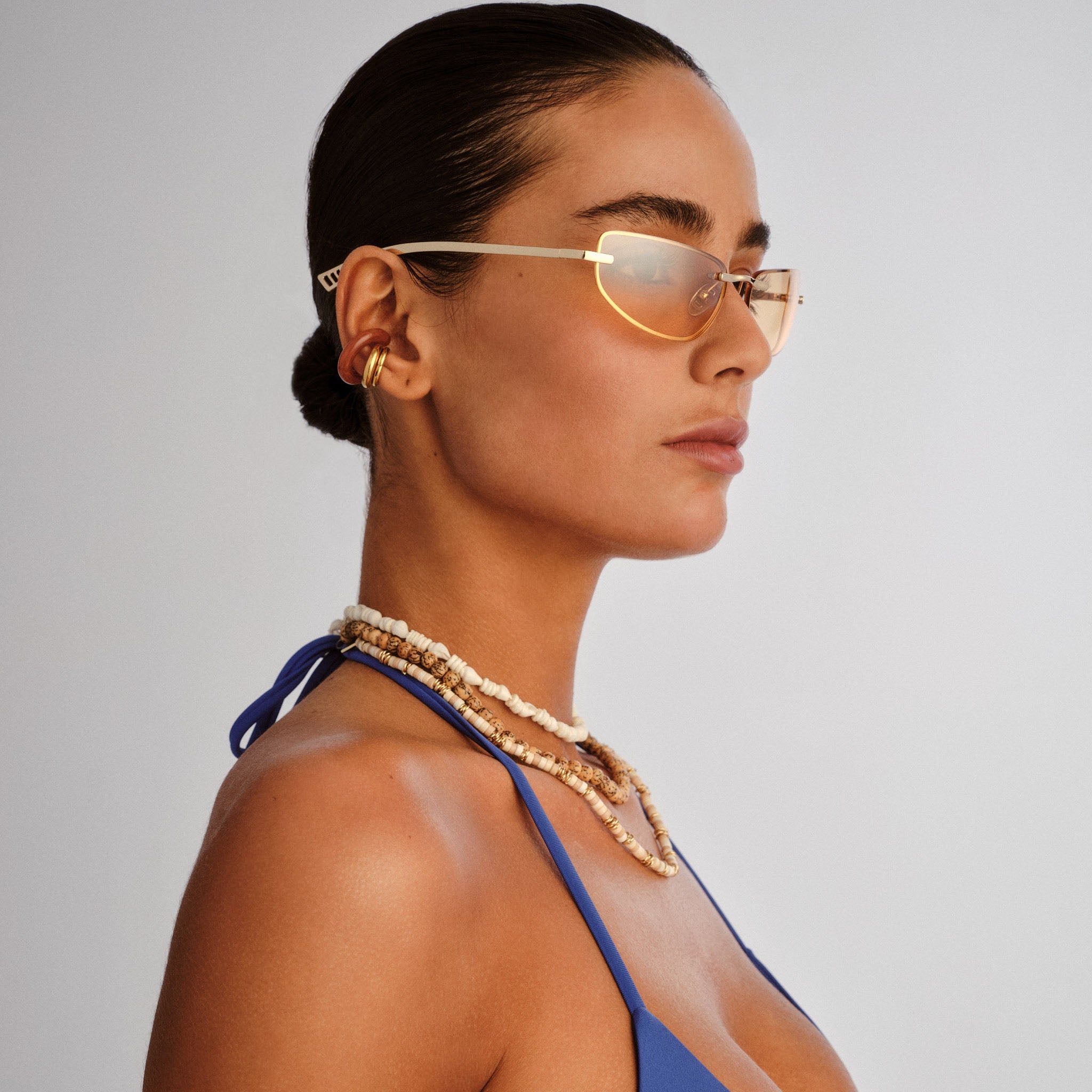 Bubbles Gold Female Wrap Sunglasses | Le Specs