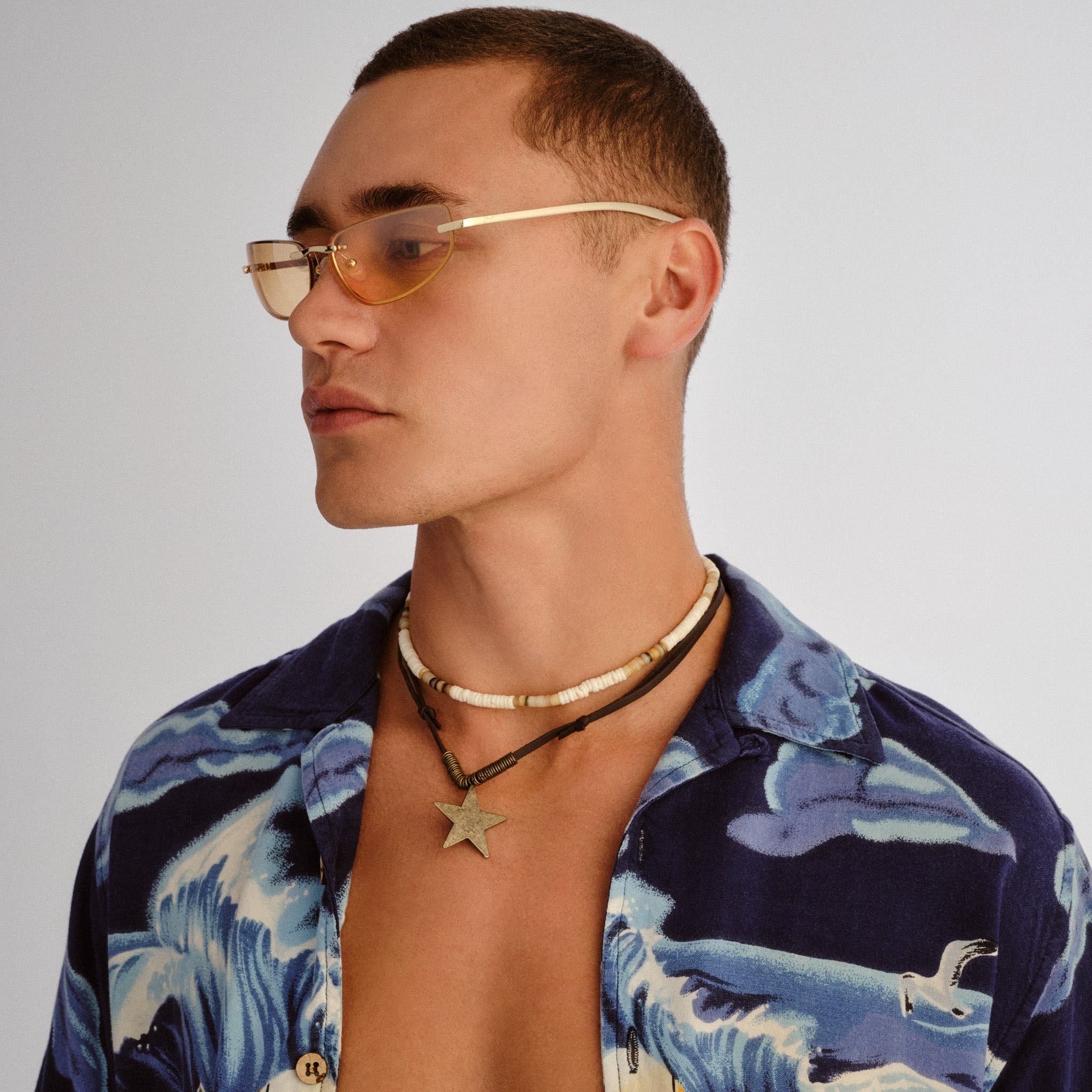 Bubbles Gold Female Wrap Sunglasses | Le Specs