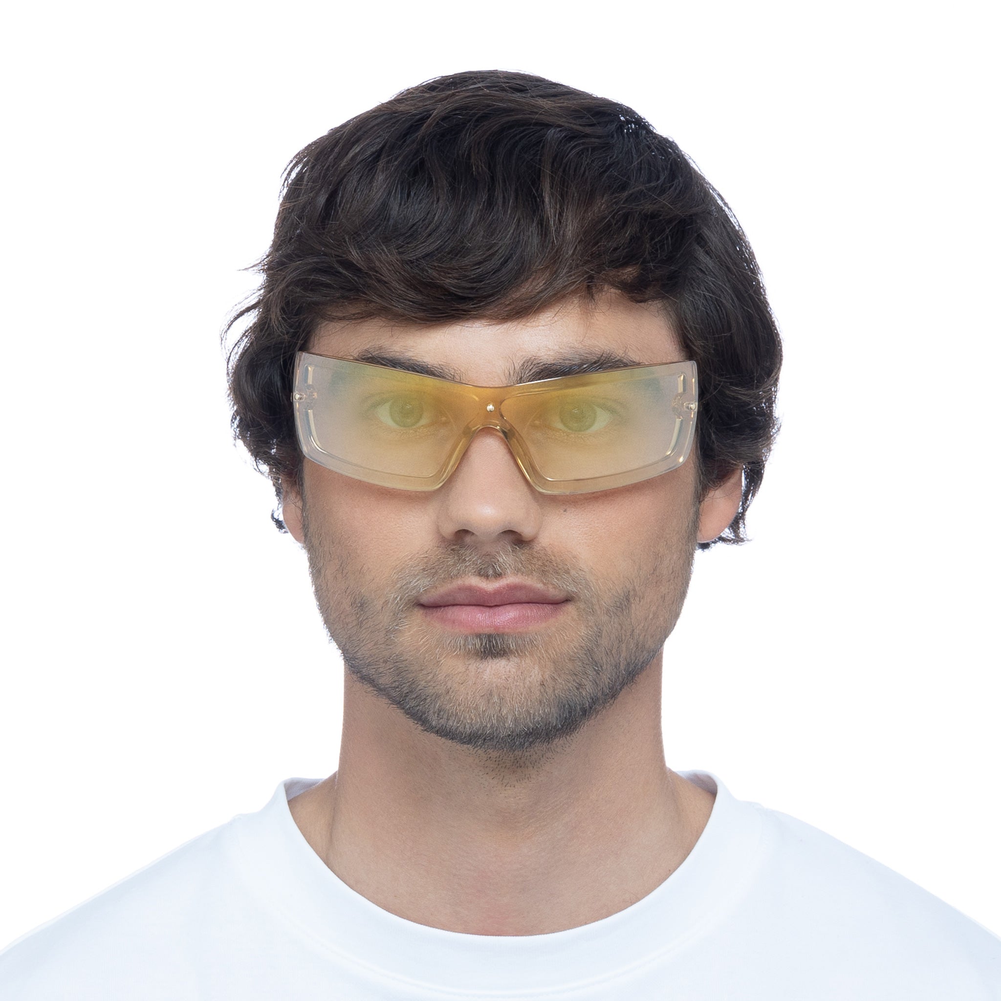 The Bodyguard Sand Gold Uni-Sex Wrap Sunglasses | Le Specs