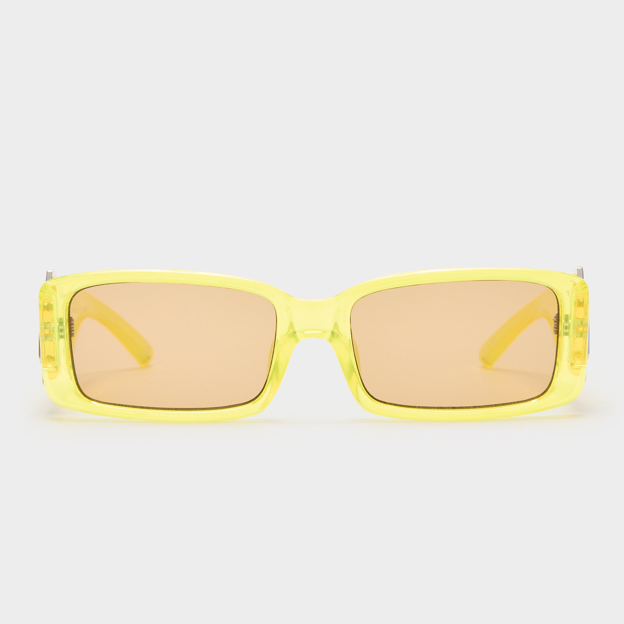 Cruel Intentions Hyper Yellow Uni-Sex Rectangle Sunglasses | Le Specs
